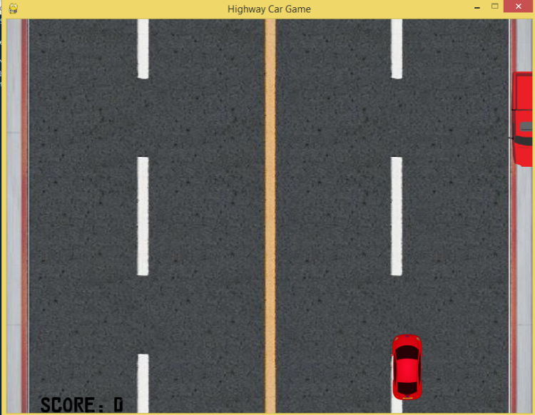 Highway Car Game in Python Free Source Code | SourceCodester